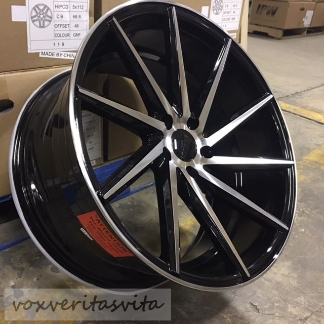 19" STAGGERED 8.5/9.5 BLACK MACHINE SWIRL CONCAVE STYLE WHEELS RIMS ...