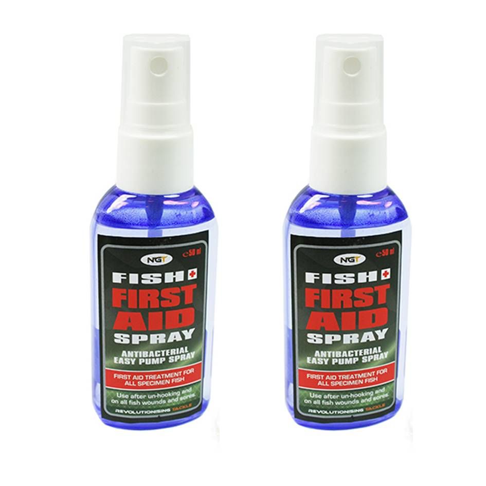 2 x NGT Fish Aid Spray Carp Coarse Fishing First Aid Antibacterial ...