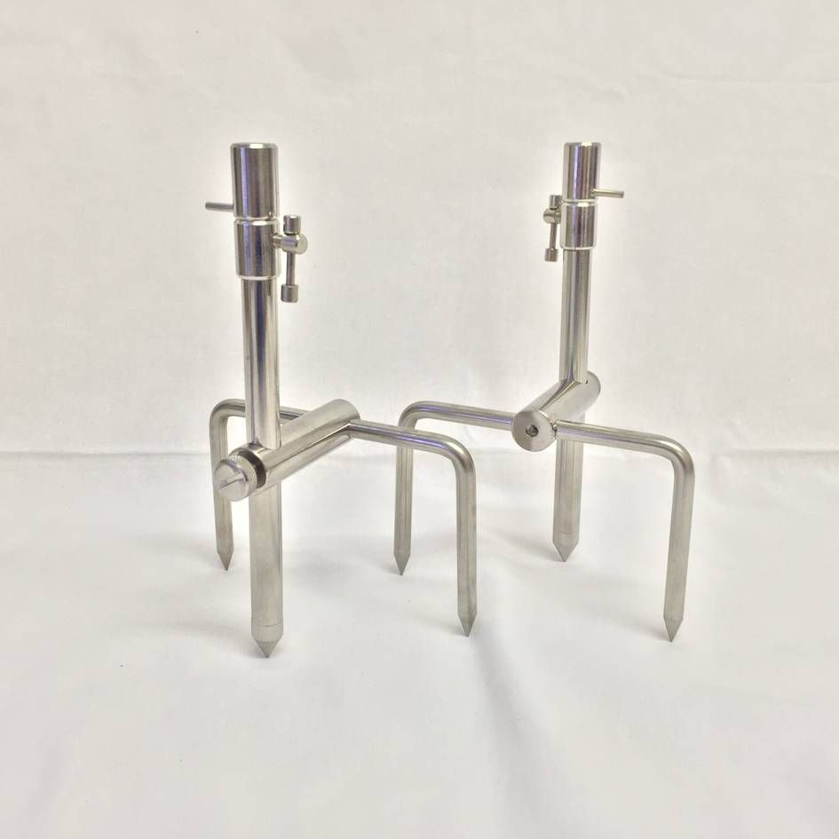 2 x Stainless Steel Carp Fishing Bank Sticks 20-30cm + 2 Double Leg ...