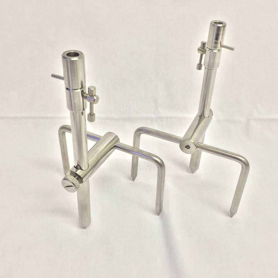 2 x Stainless Steel Carp Fishing Bank Sticks 20-30cm + 2 Double Leg ...